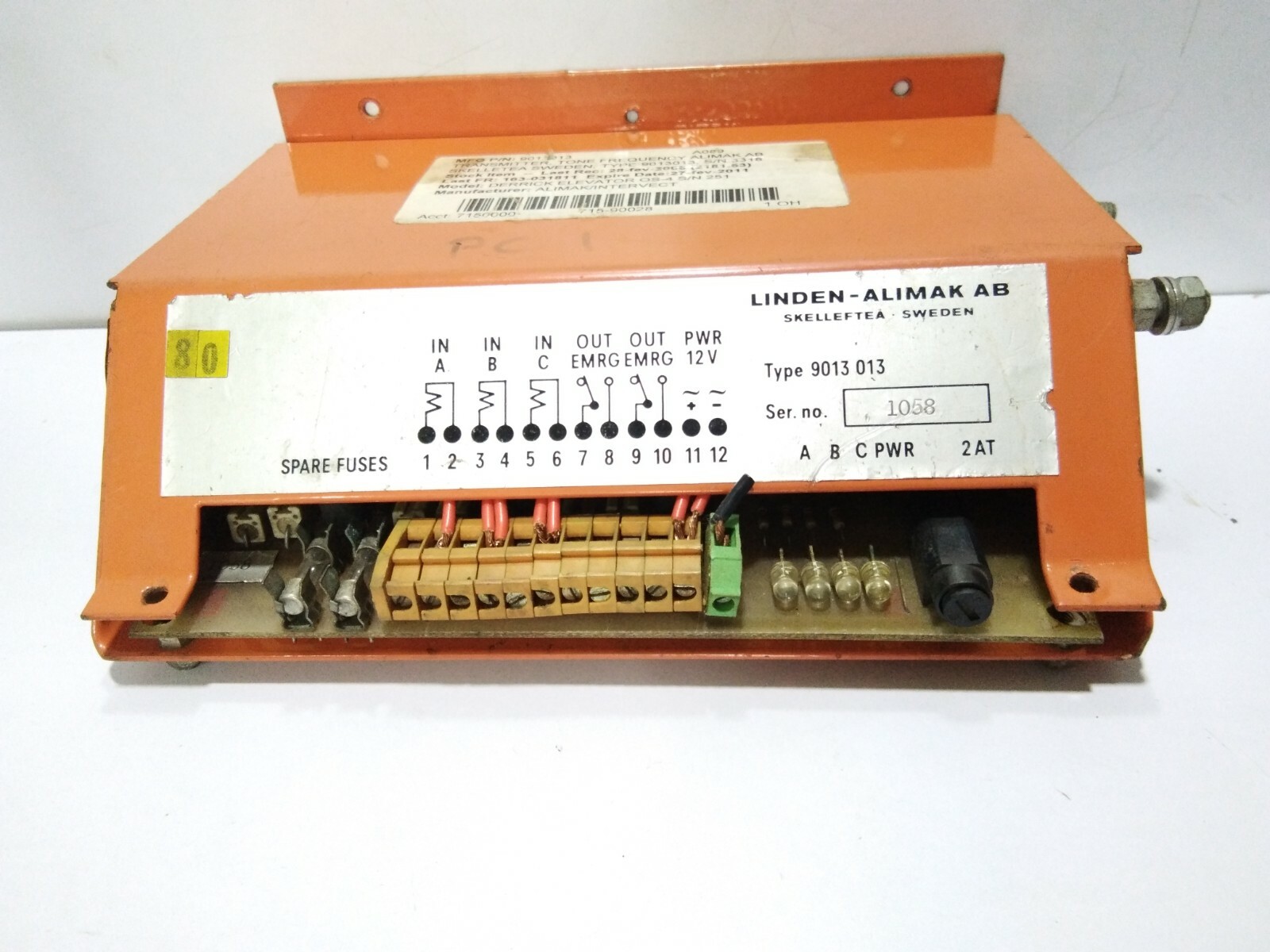 LINDEN-ALIMAK 9013 013 TRANSMITTER TONE FREQUENCY 9013013 | eBay