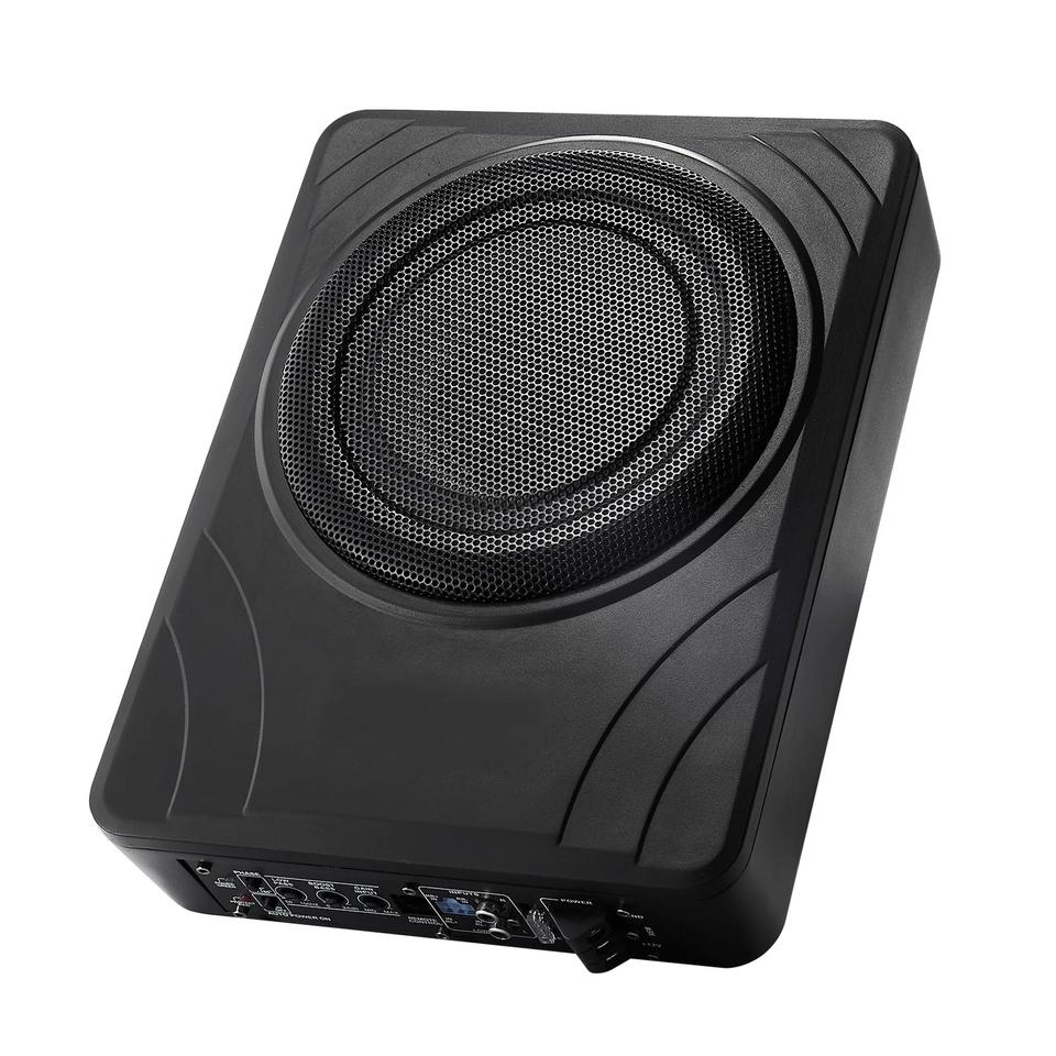8" Underseat Car Subwoofer Low Profile Audio Sub Built-In Amplifier ...
