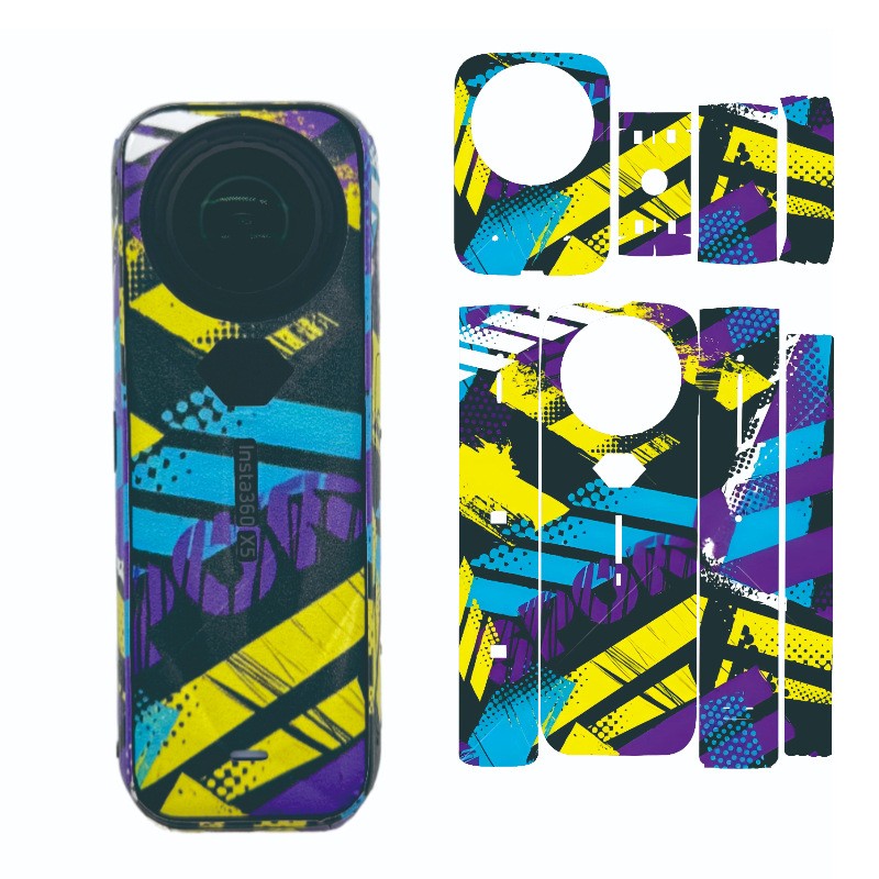 Kit d'autocollants pour Insta 360 X5 pour caméra Cool Colour Stickers ...
