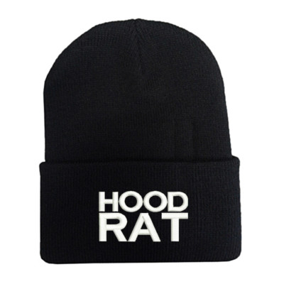 HOODRAT HOOD RAT BEANIE HAT (BLACK WITH WHITE LOGO) Free Shipping USA ...