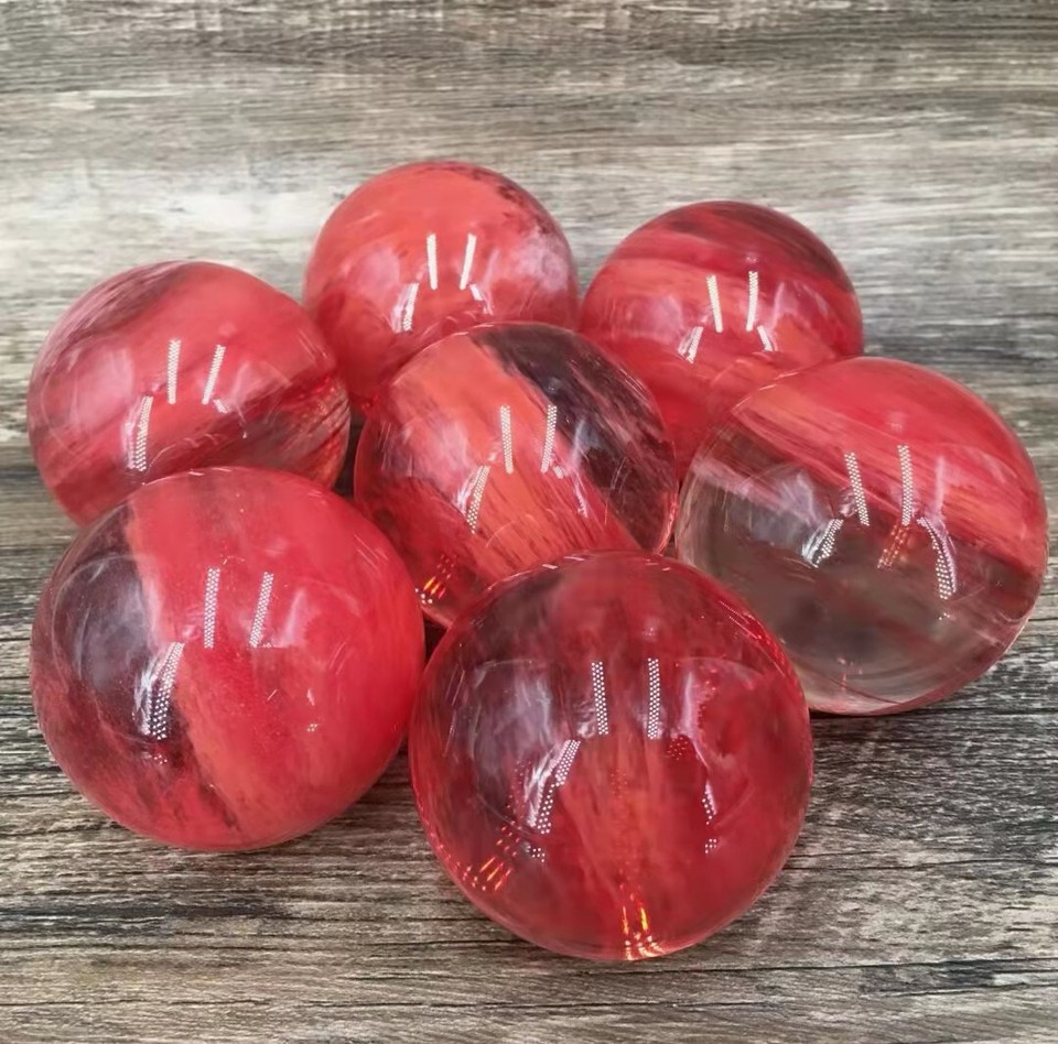50mm+ Red Smelting Stone Quartz Sphere Crystal Energy Ball Reiki ...