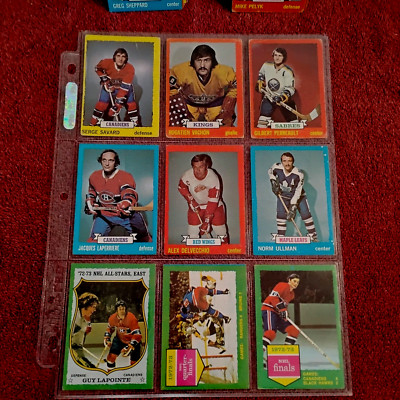 1973-74 Topps Hockey , NHL 47 card lot . 8 HOF ,stars ,team ,cup . VG ...