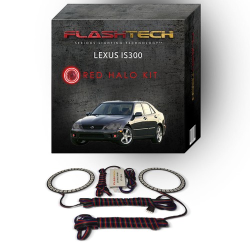 Red Angel Eye LED Fog Light Halo Ring kit for 2001-2005 Lexus is300 Fog ...