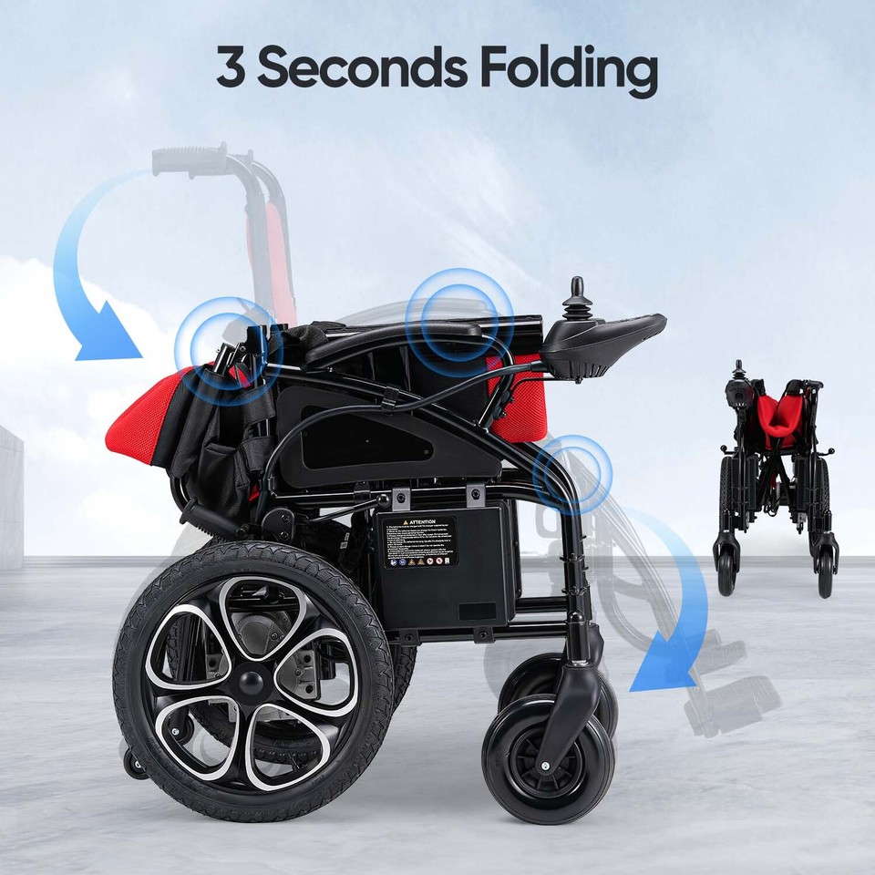 500W All Terrain Electric Wheelchair Heavy Duty Foldable Electric ...