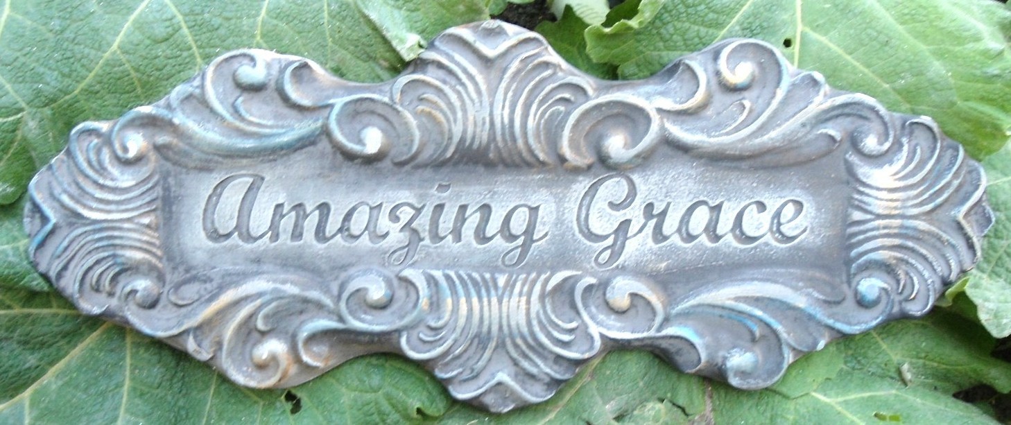 Amazing grace mold plaster cement plastic religious mould 17" x 7" x 1/ ...