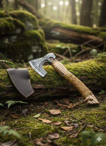 HAND FORGED Carbon Steel Viking VALHALLA Axe Tomahawk Throwing Axe ...