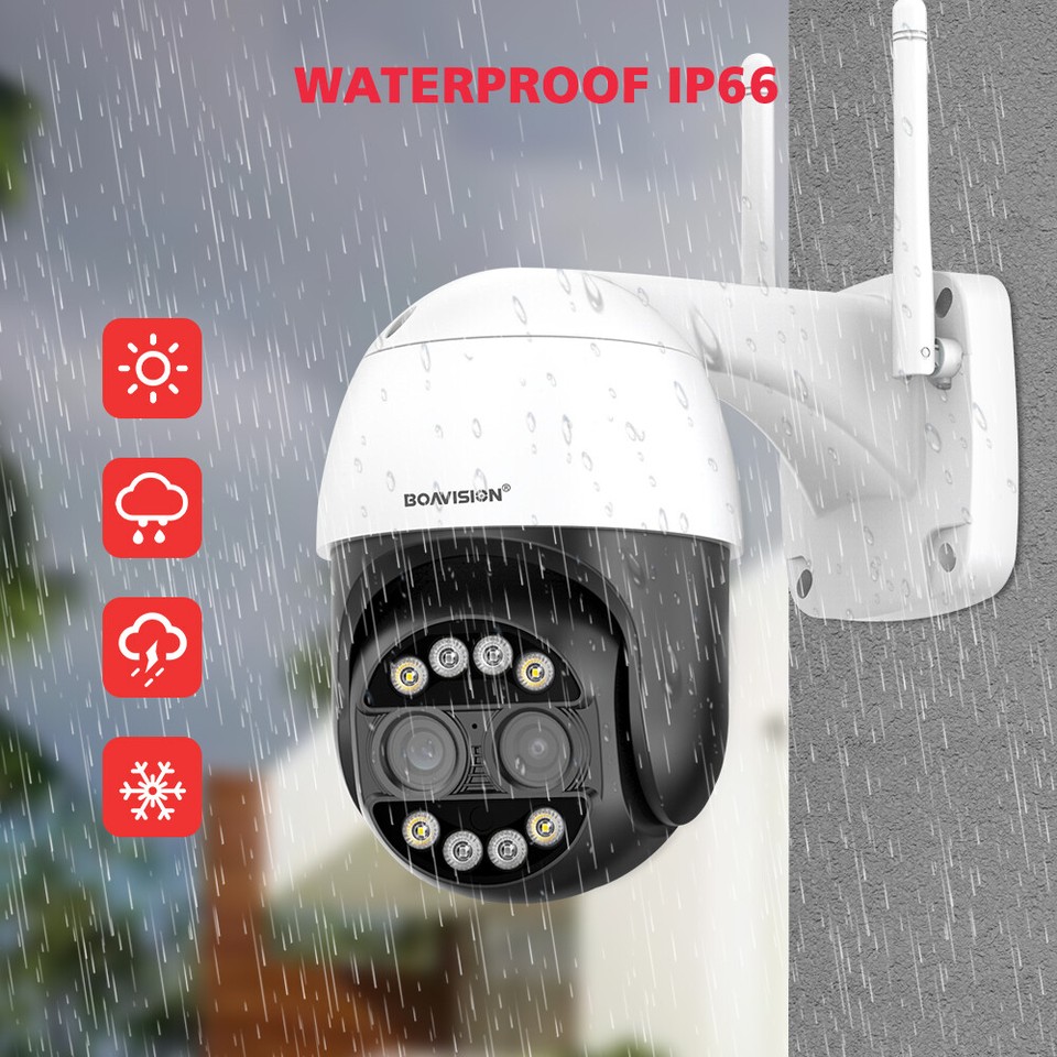 BOAVISION 8MP 4K 8x Hybrid Zoom 2.8+12mm Dual Lens PTZ IP Camera WiFi ...