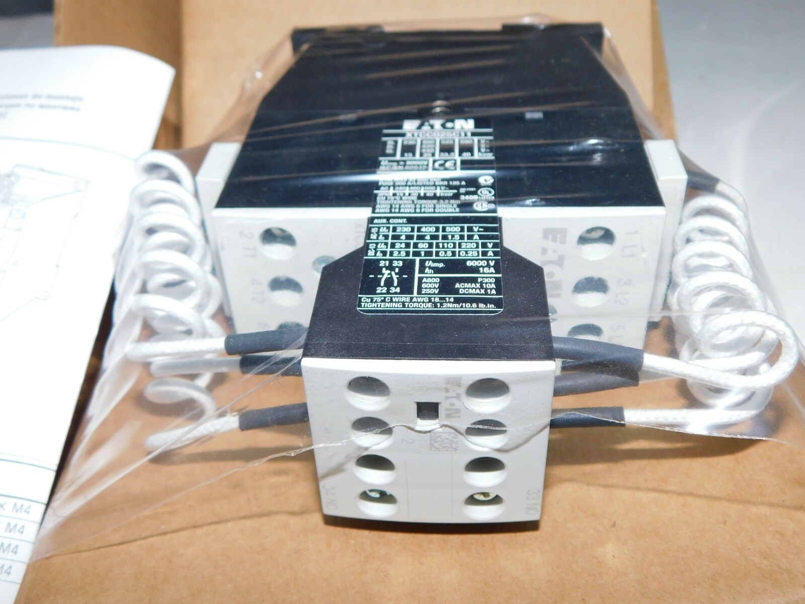 NEW Eaton XTCC025C11A Capacitor contactor 25A 120V Coil 1NO-1NC top ...