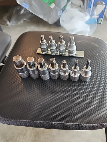 Four piece torque bit set, 3/8 drive & Metric Hex Head 1/2 Drive ...