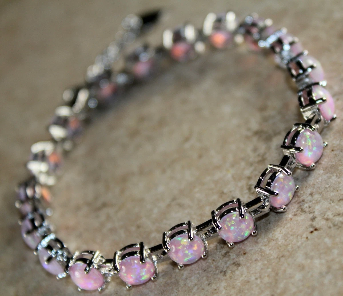 Pink Fire Opal Bracelet