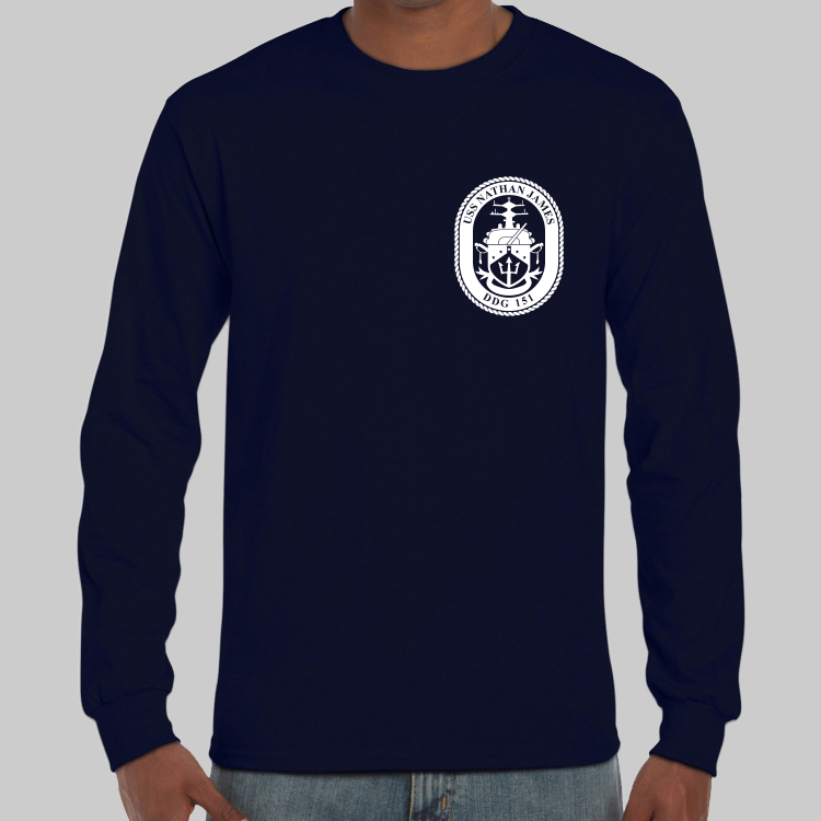 USS Nathan James DDG 151 Logo The Last Ship Long Sleeve Navy T-shirt US ...