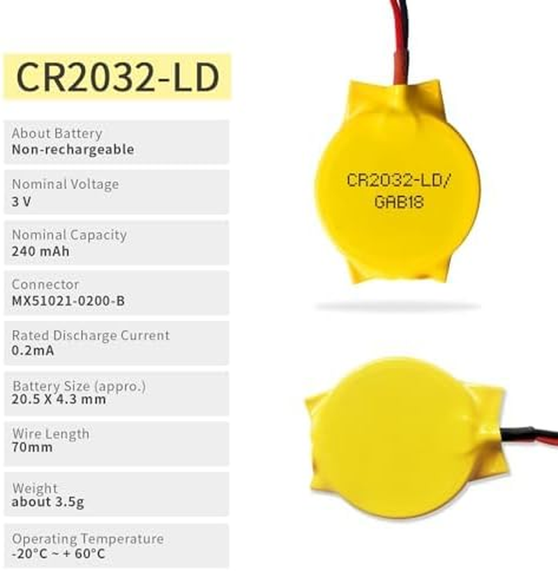 10 PACK CMOS Battery CR2032 3V Lithium Battery with 2 Pin 2 Wire | eBay