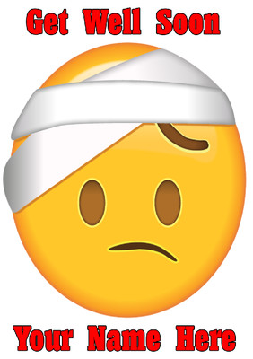 Emoji cptmi46 Get well soon a5 Personalised Greeting card | eBay UK