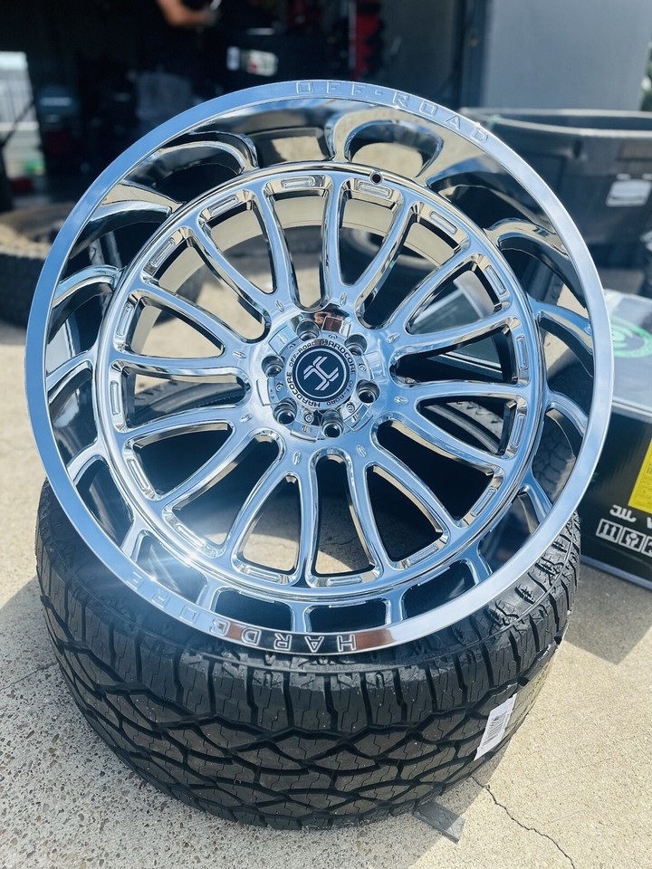 4 NEW 22x12 Hardcore HC101 Wheels and 33" Tires -44 Chrome 6x5.5 Chevy ...