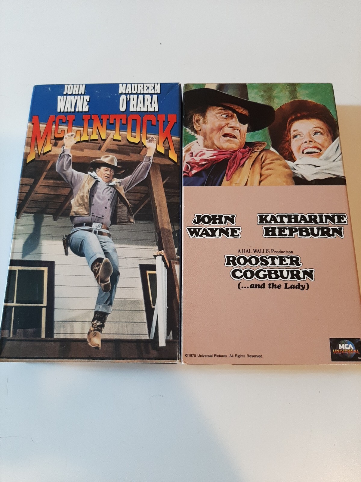Lot Of 2 John Wayne Classics! VHS Tapes. Mclintock, Rooster Cogburn | eBay