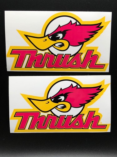 (2) THRUSH Exhaust Classic Decals Stickers Racing NHRA | eBay