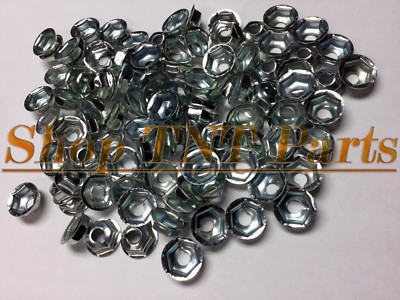 100pc Washer Lock Trim Nuts Thread Cutting 1/4-20 7/16 Hex 19/32 O.D ...