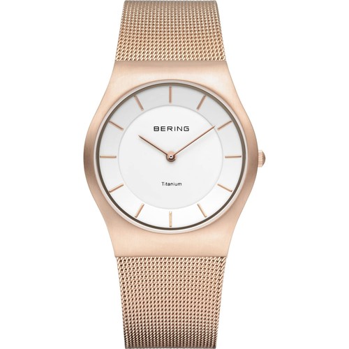 Bering Women's Quartz Watch, 35 mm Titanium Case and Dial, Milanese ...