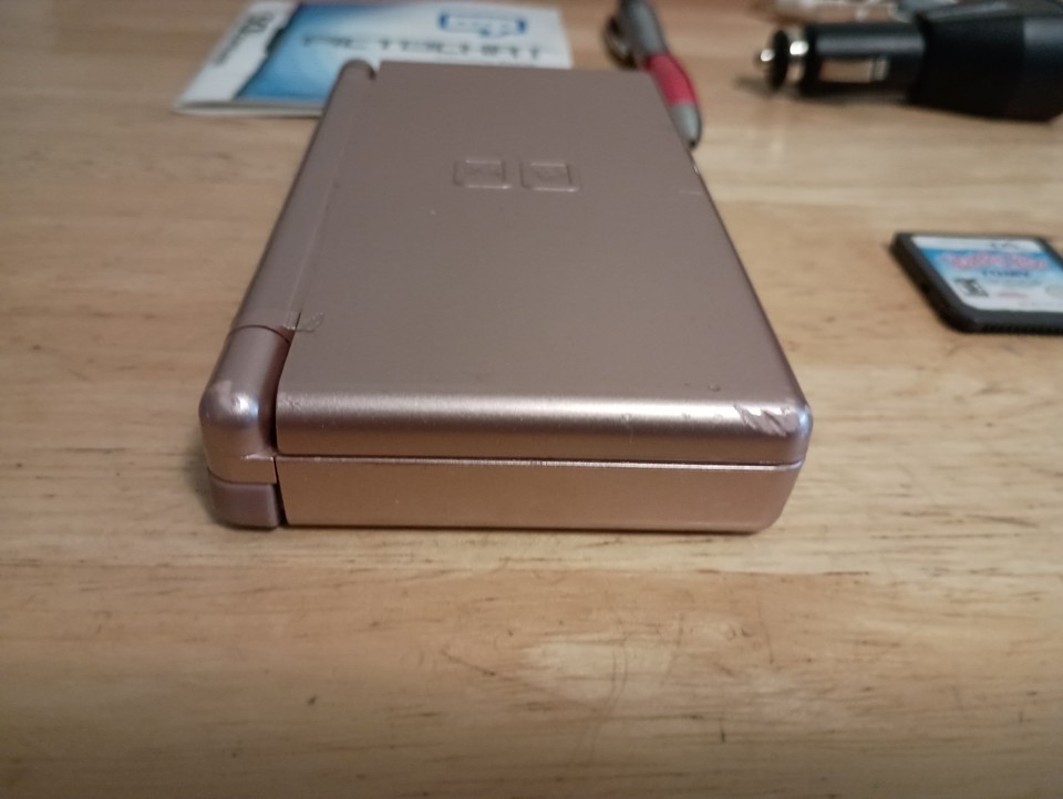 Nintendo DS Lite Bundle Pink w/ Car Charger 2-Games Stylus Case and Mic ...