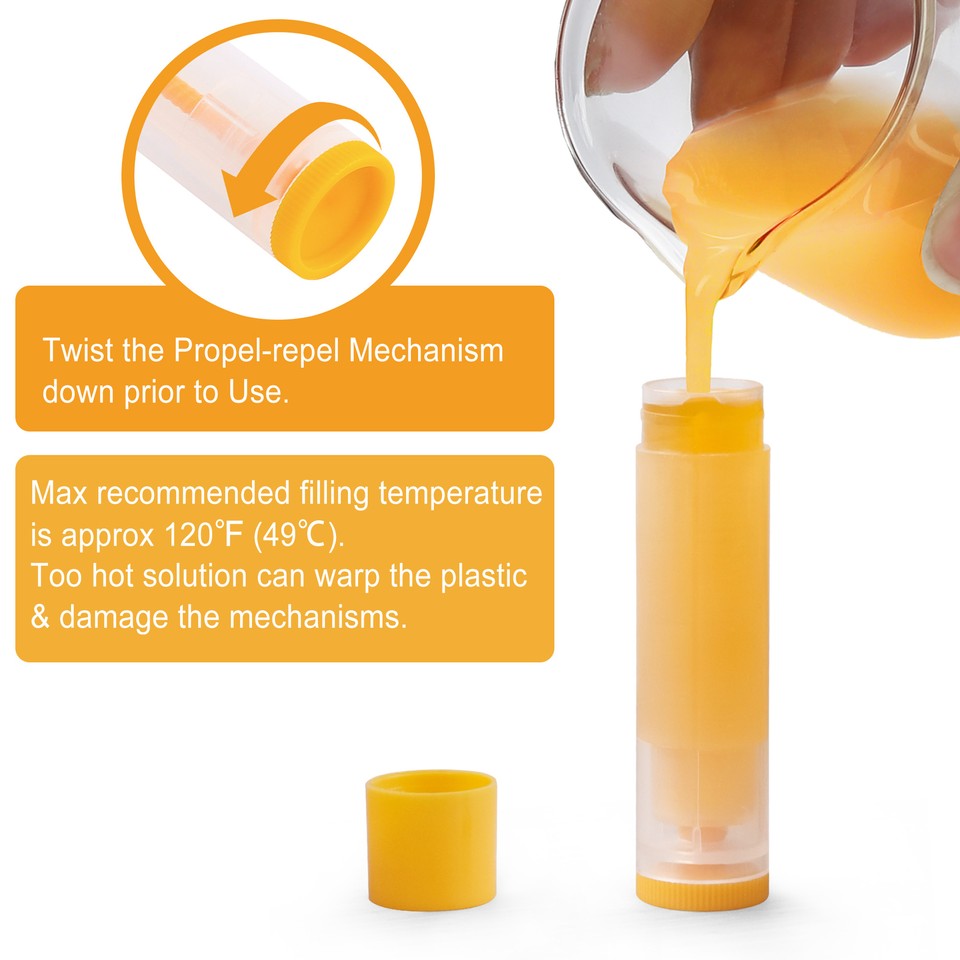 60 PACK Empty Lip Balm Tubes Bulk Twist-up Caps 3/16 Oz (5.5 ml ...