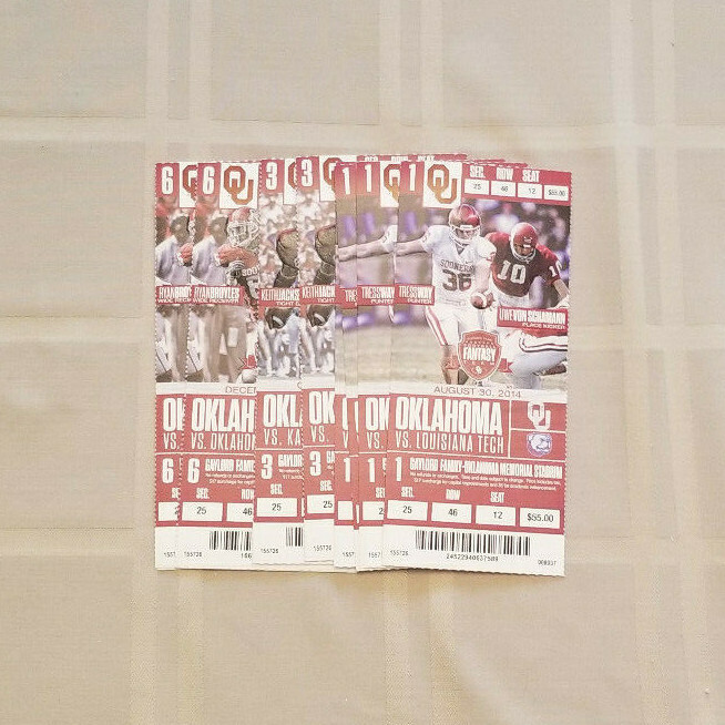 2014 OKLAHOMA SOONERS FOOTBALL TICKET STUBS | eBay