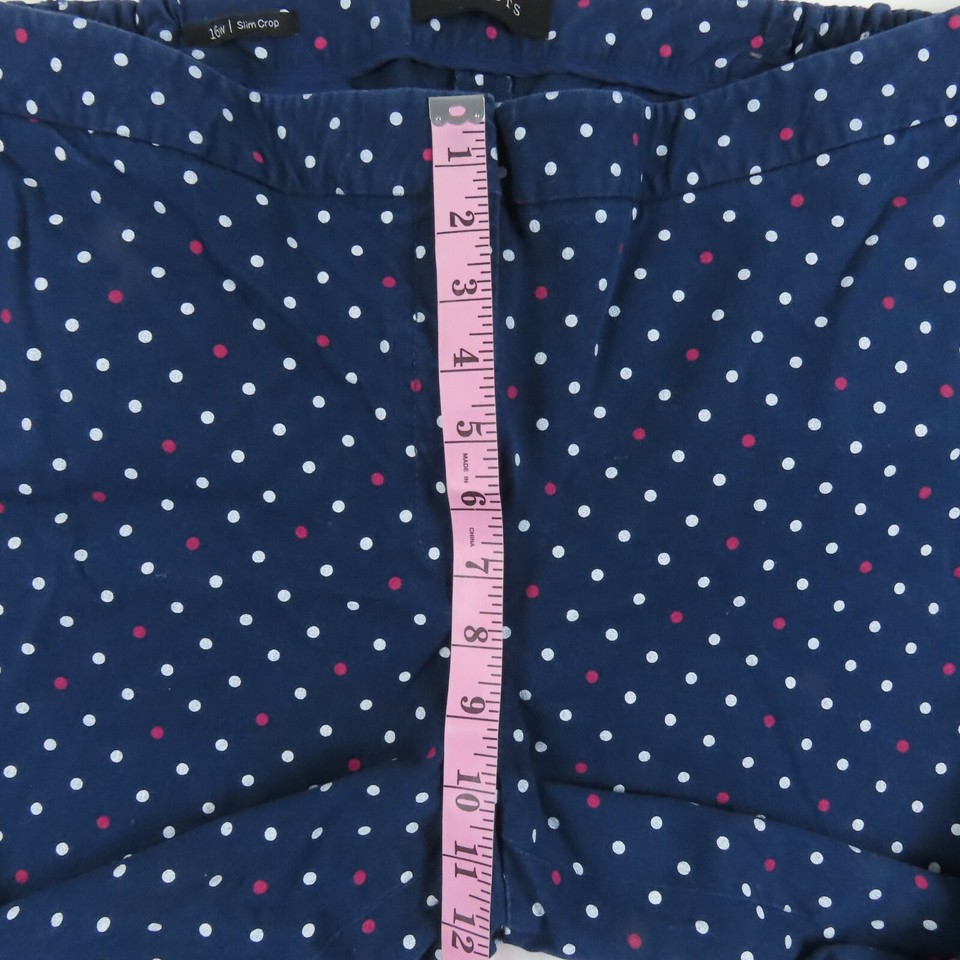 Talbots Womens Pants Plus Size 16W Slim Crop Dot Print Mid Rise Blue | eBay