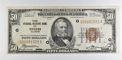 1929 $50 Chicago, IL US National Currency Note Brown Seal *8128 | eBay