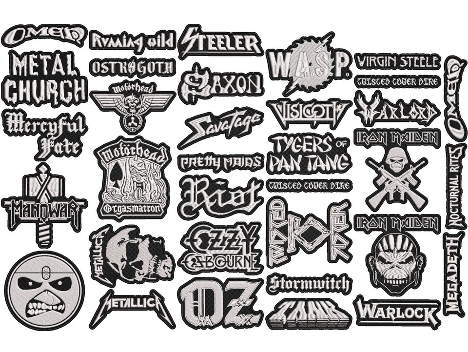 Heavy Metal full EMBROIDERY shaped 10pcs/Lot Random Mix Sew-On Patches ...