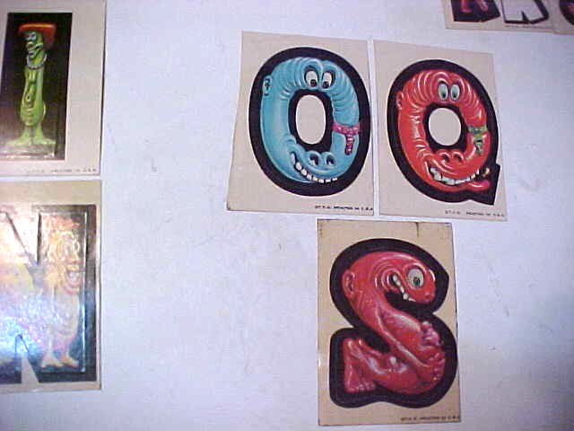 1967 TOPPS T.C.G. LETTER NUTTY INITIAL STICKER CARD LOT 21 pcs MONSTER ...