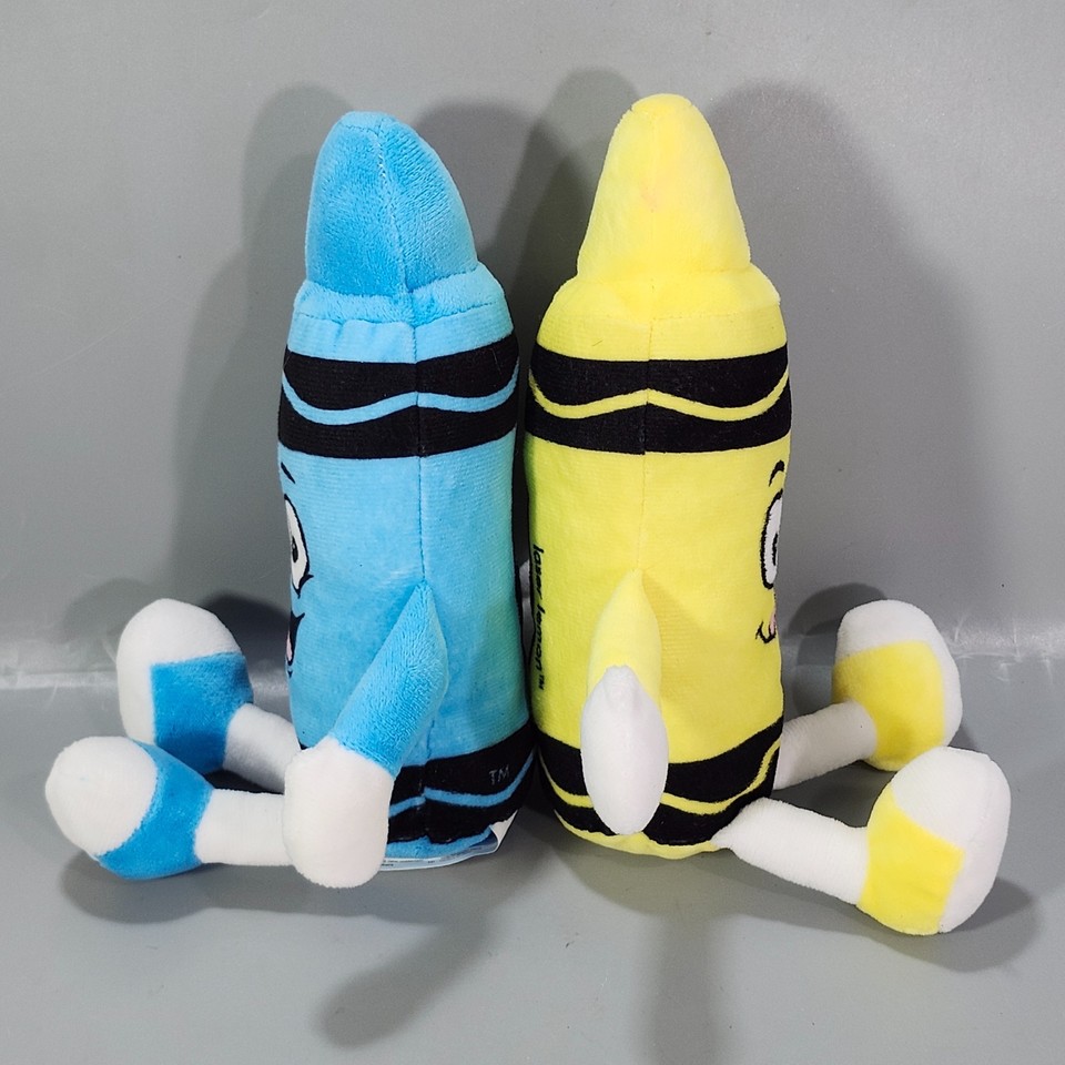 Hallmark Crayola 2024 Laser Lemon Yellow Sky Blue 11" Crayon Plush Toy ...