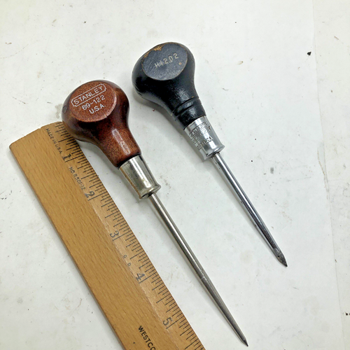 2-Vintage Stanley Tools 69-122 & H1202 Handyman Scratch Awl Set Wood ...