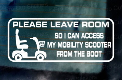 Mobility Scooter Parking Disabled Disability Car Window Vinyl Sticker ...