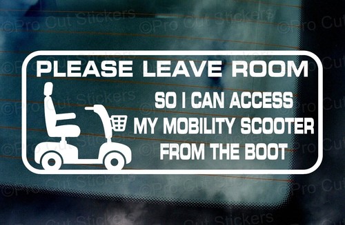 Mobility Scooter Parking Disabled Disability Car Window Vinyl Sticker ...