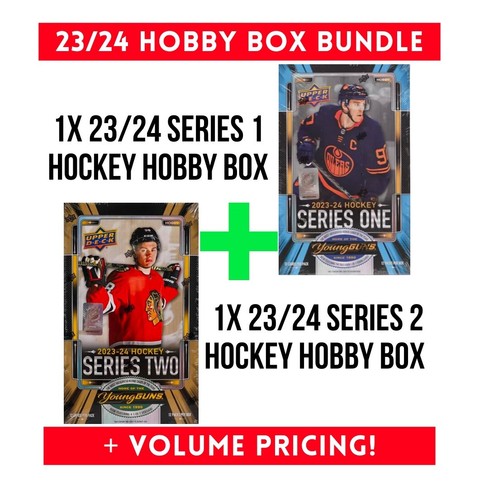 2x HOBBY BOX BUNDLE! 23/24 Upper Deck Series 1 & Series 2 Hockey Hobby ...