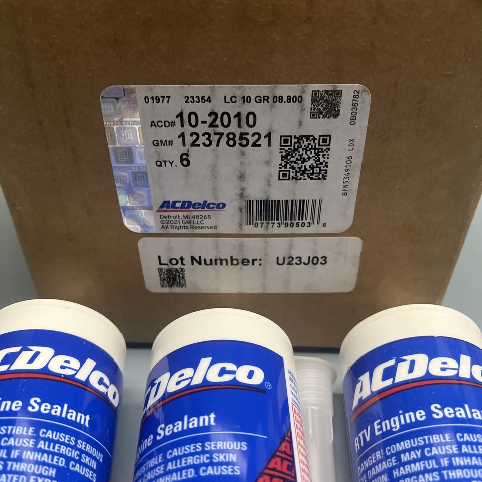 Case of (6) GM 12378521 10-2010 OEM-Engine Oil Pan Gasket Sealant RTV 5 ...