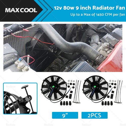2PCS 9" 12V 80w Electric Radiator Fan+Mounting Kits fits for Holden ...