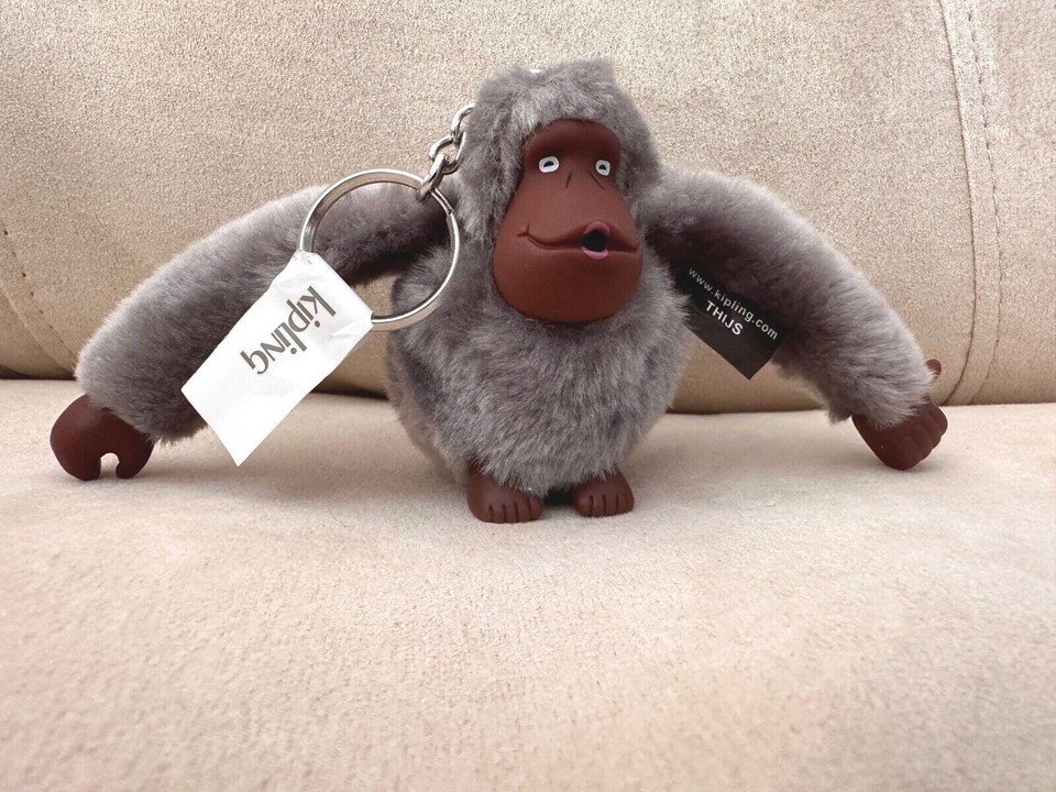 NWT KIPLING MONKEY KEY RING FOB BAG CHARM BLACK GREEN BLUE GRAY SUCKS ...