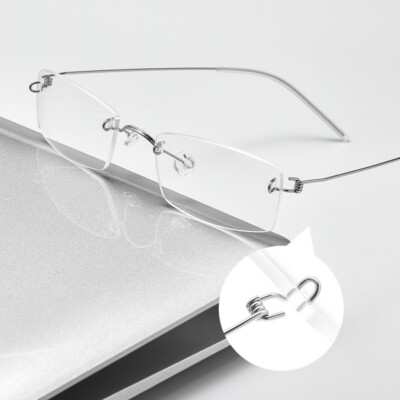 Pure Titanium Eyeglass Frames for Men Women Urltra Light Rimless ...