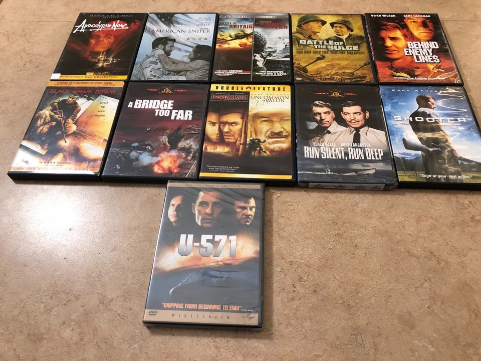 Huge Lot Of War & Military Movie DVDs - Bundle - Some New- FREE ...