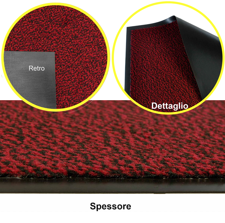 Tappeto zerbino Asciugapassi bordo antinciampo fondo antiscivolo 40x60 ...