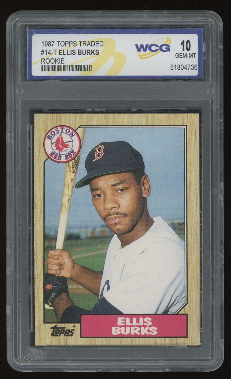 1987 TOPPS TRADED #14T ELLIS BURKS RC Rookie Card BOSTON RED SOX WCG 10 ...