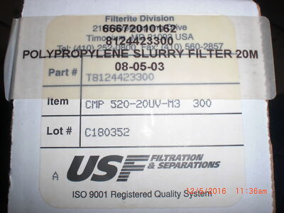 Filter CMP 520-20um-M3 US Filter T8124423300 Filterite | eBay