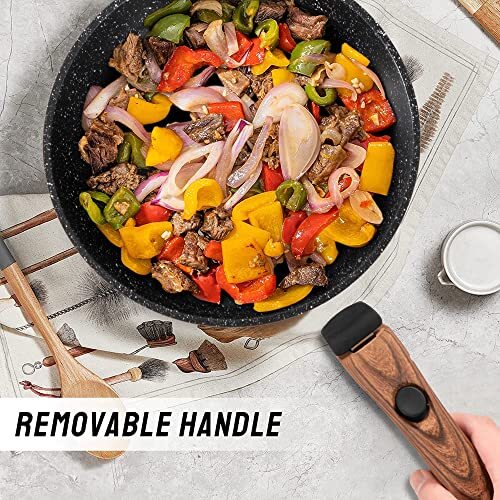 Kitchen Academy Detachable Handle Induction Cookware Sets - 10 Piece ...