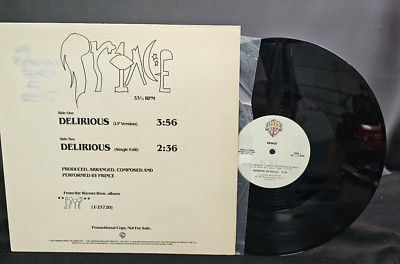 PRINCE - DELIRIOUS- 12" VINYL PROMO 1982 WHITE COVER w/Marks 1ST PRESS ...