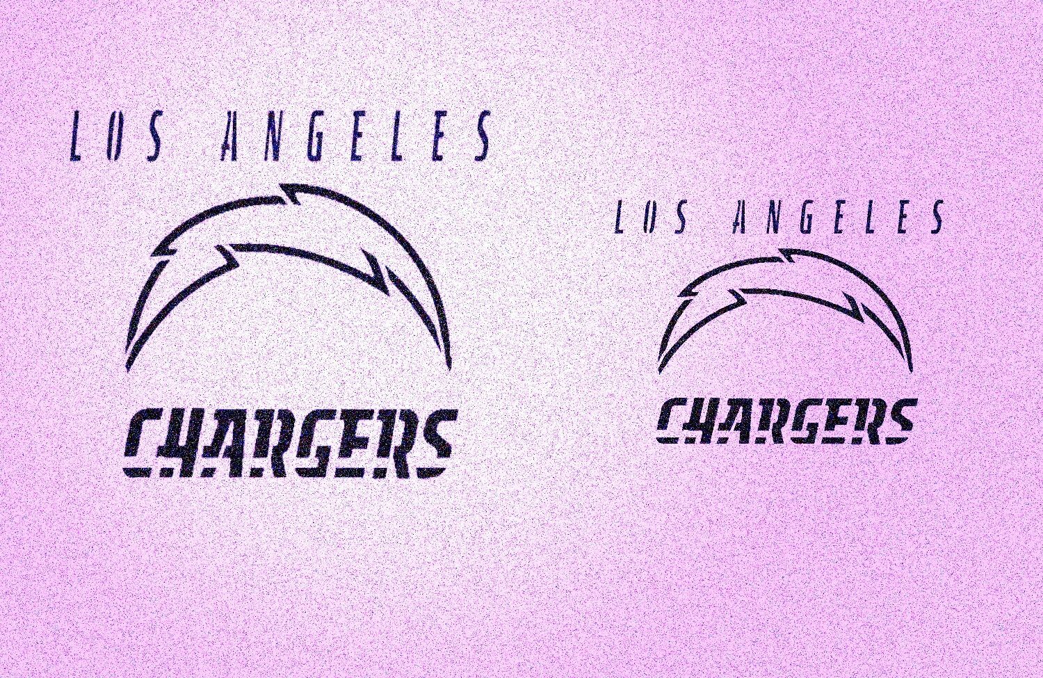 Set of 2 Los Angeles Chargers Stencil Football mancave Sport Sign ...
