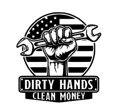 Dirty Hands Clean Money Blue CollarPremium Vinyl Window Decal Bumper ...