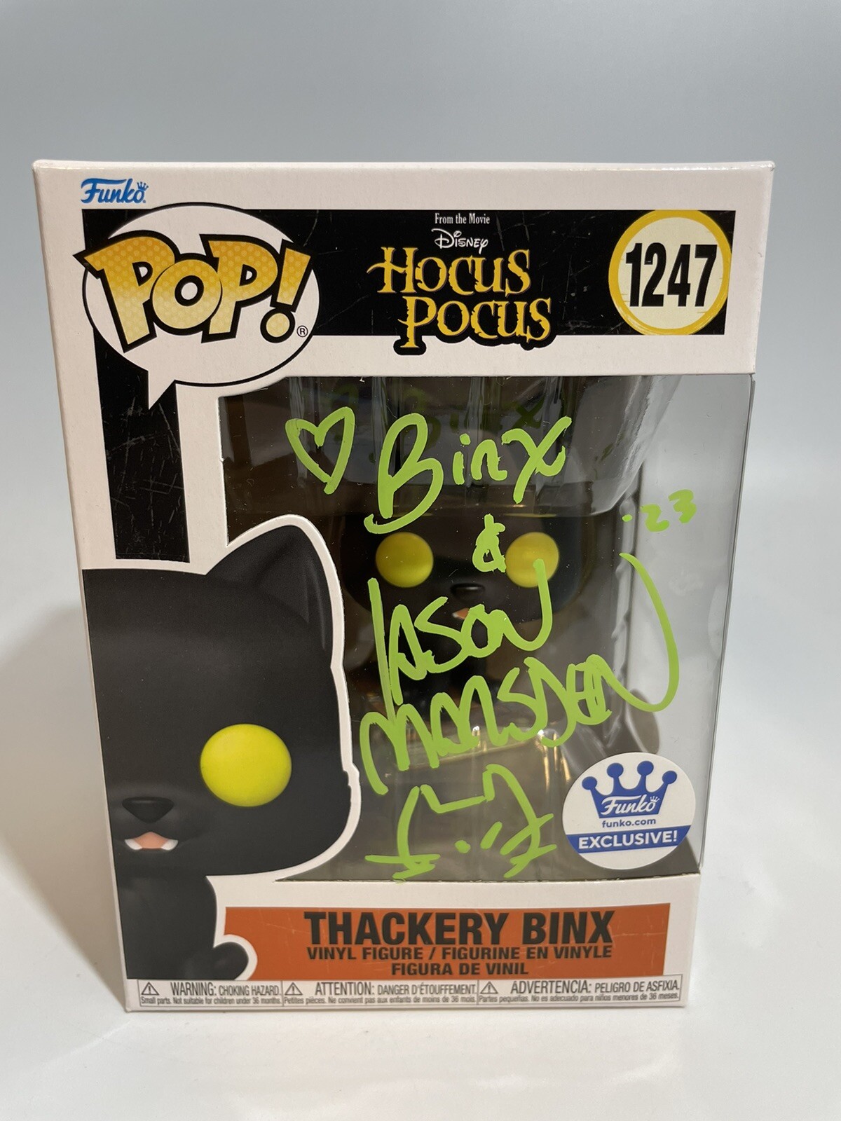 JASON MARSDEN Signed HOCUS POCUS THACKERY BINX FUNKO POP Vinyl SKETCH ...