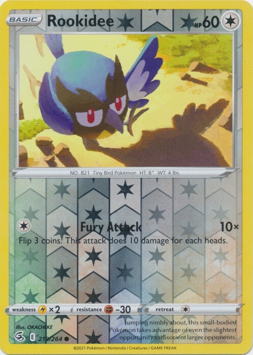 Reverse Holo Rookidee 219/264 Fusion Strike Common Pokemon TCG | eBay