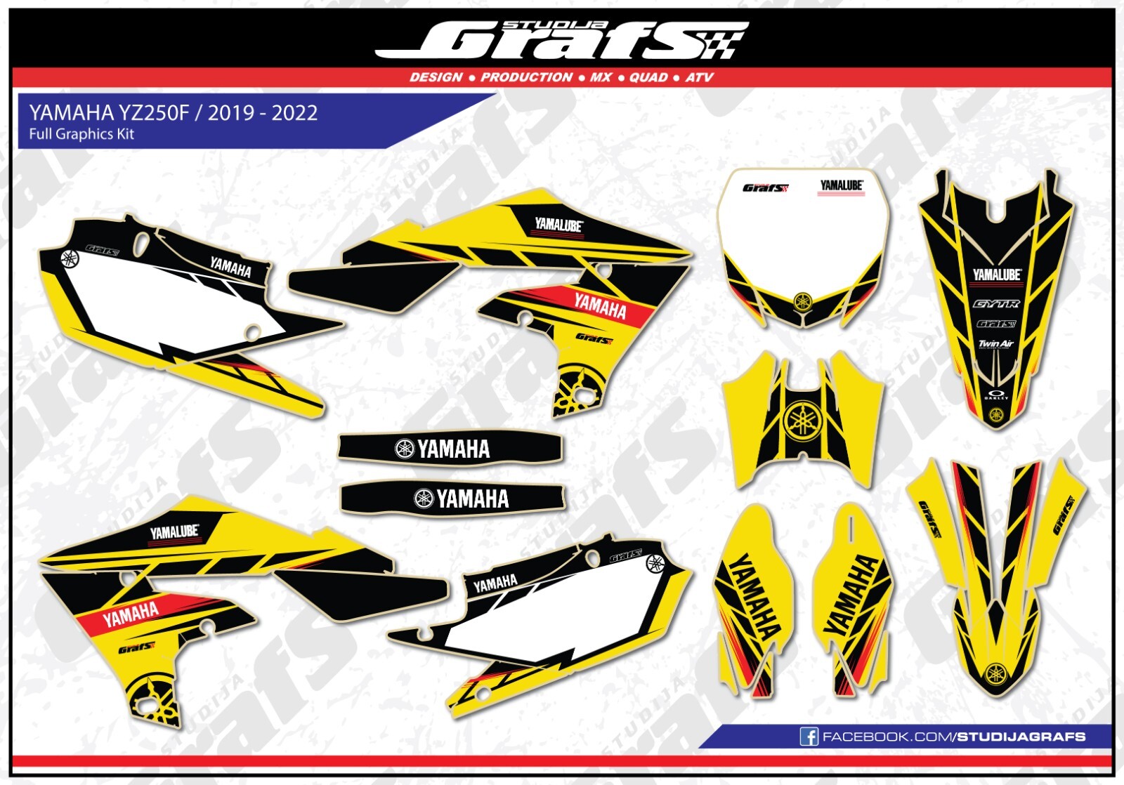 2019 2020 2021 2022 YZ 250F Graphics Kit YAMAHA YZ250F YZF 250 F Decals ...