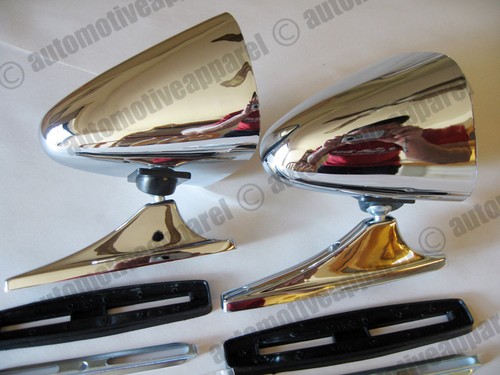 VINTAGE STYLE CHROME SPORT MIRRORS CLASSIC MUSCLECAR RESTOMOD HOTROD ...